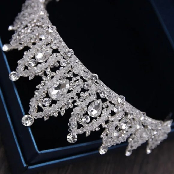 Accessories | Silver Tiara Crown Pointed Princess Queen Headdress ...